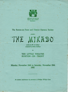 The Mikado: November 1952 - The Burton Musical Theatre Company
