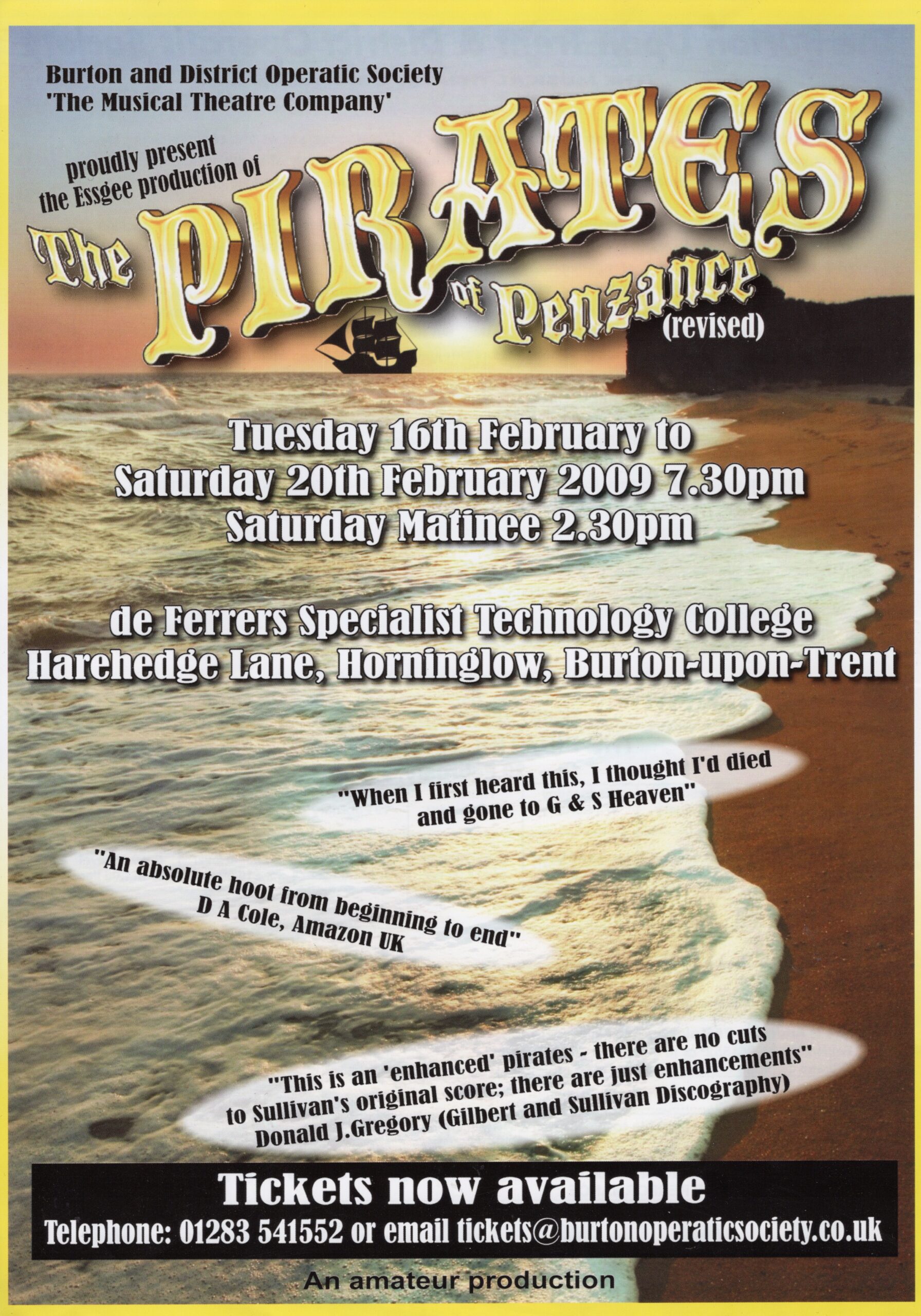 The Pirates of Penzance: February 2010 - The Burton Musical Theatre Company