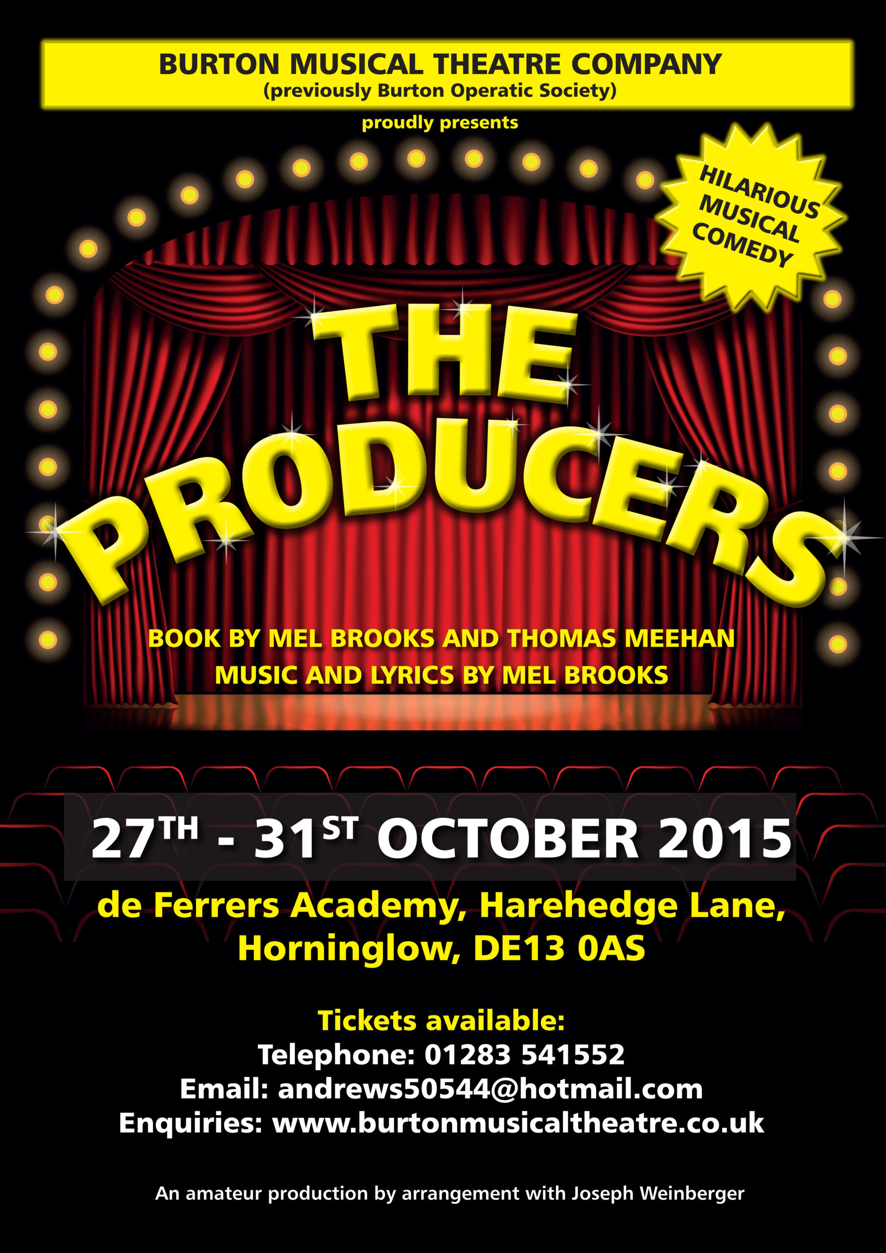 47360-The Producers A3 Poster - The Burton Musical Theatre Company