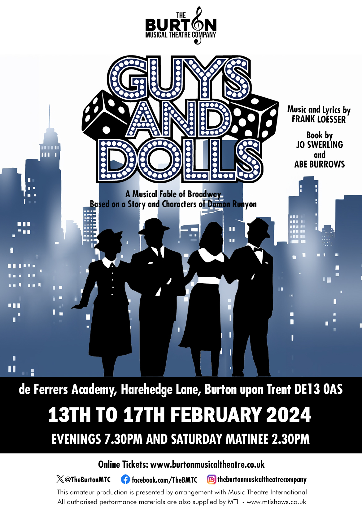 Guys and Dolls: February 2024 - The Burton Musical Theatre Company